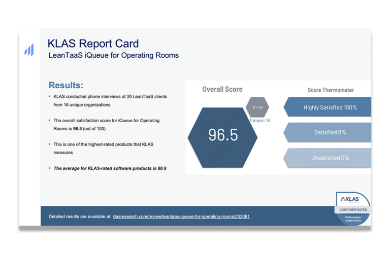 KLAS - iQueue for Operating Rooms - LeanTaaS